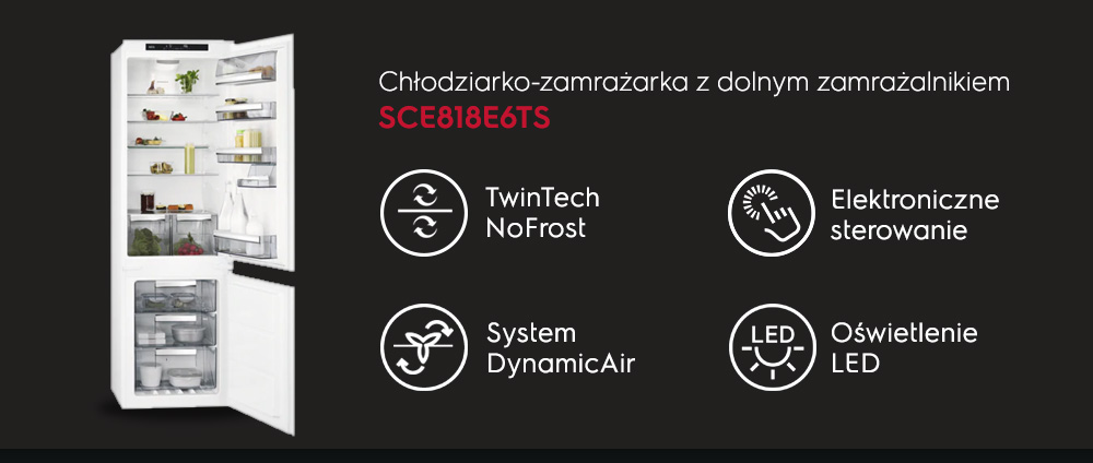 Lodówka AEG SCE818E6TS z zamrażalnikiem dolnym Biała - Ceneo.pl