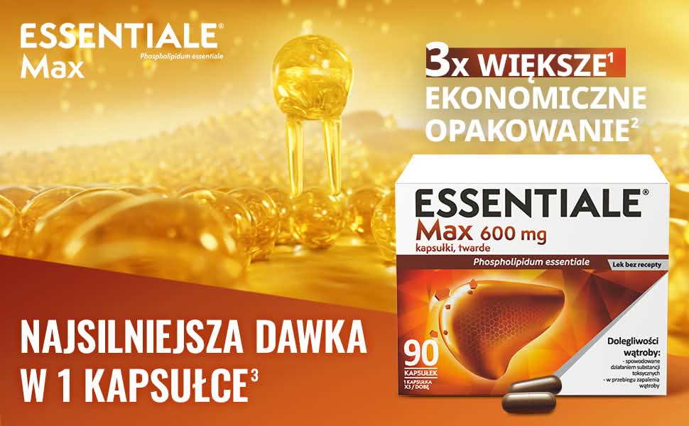 Essentiale Max na wątrobę 600mg 90 kaps. - Opinie i ceny na Ceneo.pl
