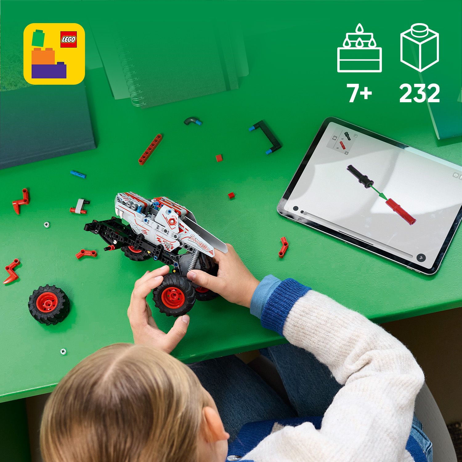 LEGO Technic 42200 Monster Jam ThunderROARus z napędem typu pull-back ...